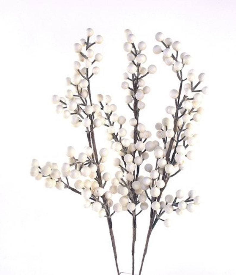 3PC 27"waterproof White/cream Berry Branch/sprays/fall Sprays/faux ...