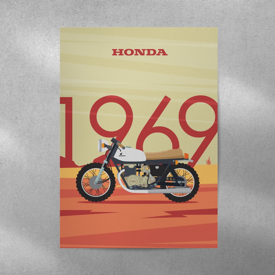 1969 Honda CB350 Poster - Etsy