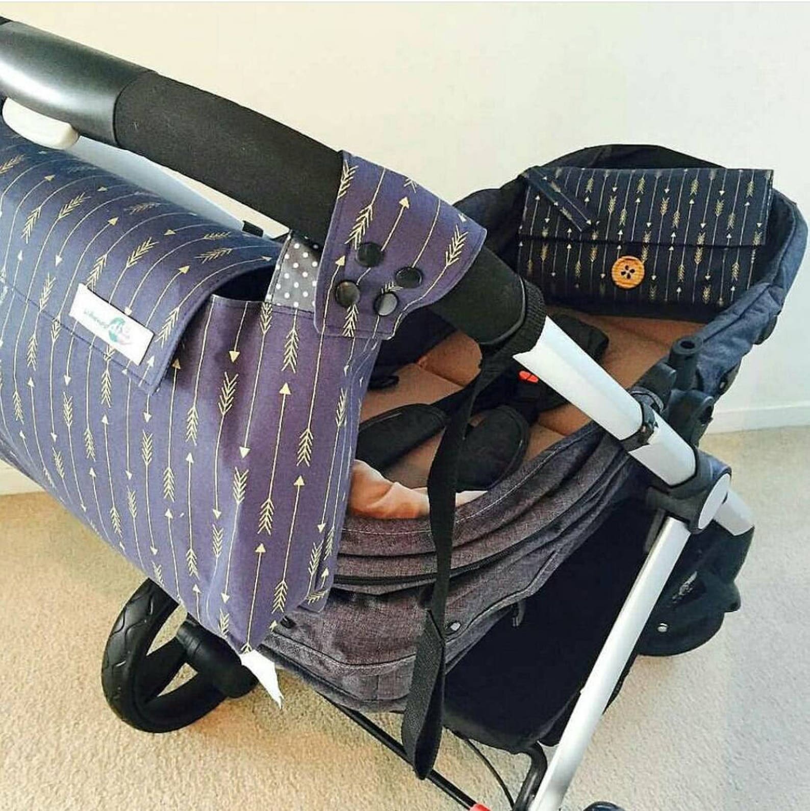 Deluxe pram caddy / pram organiser / stroller bag | Etsy
