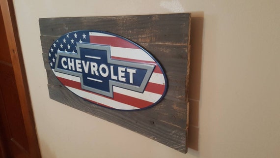 Chevrolet Chevy Car Sign Rustic Pallet Wood Car Show Stars and | Etsy