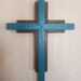 Unique Old School Rustic Cedar Wood Cross Turquois & Brown Wall Hanging ...