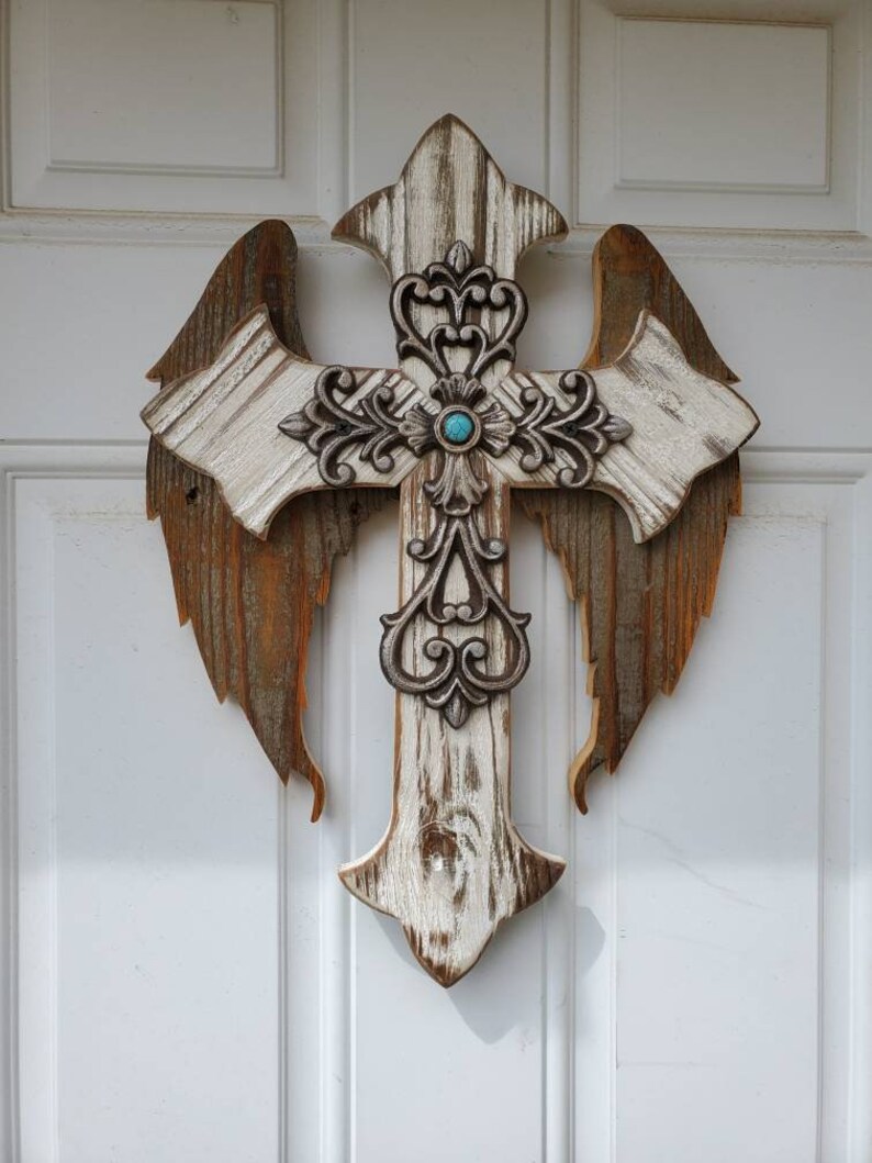 Off-white Ivory Angel Wing Cast Western Star Scroll Turquoise - Etsy