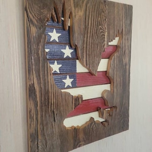 Rustic Wood American Flag, American Eagle, Patriotic Decor, American ...