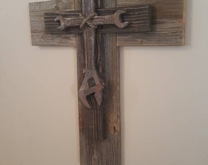 Unique Rustic Country Slate Gray Mechanic Wrenches Cross Hanging Decor ...