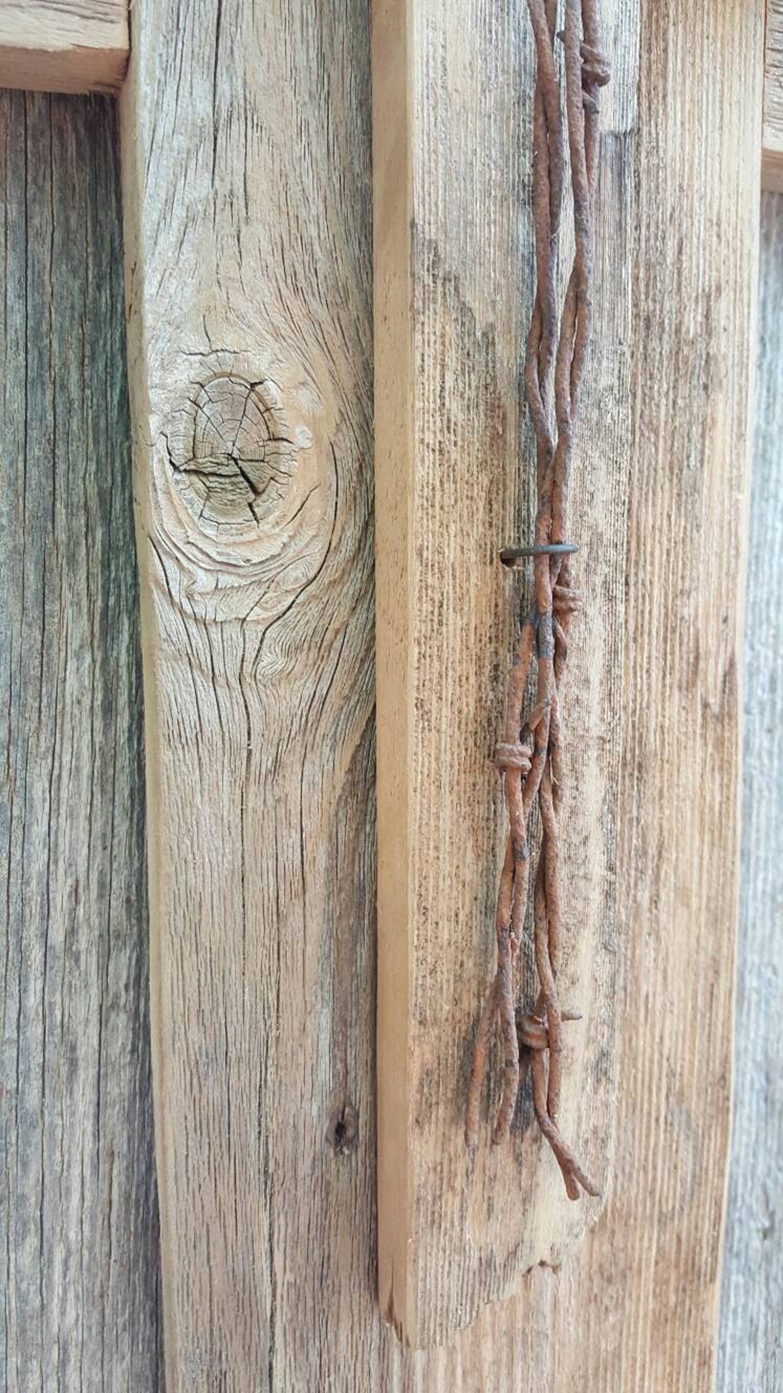 Barbed Wire Rustic Cedar Wood Wall Cross Decor Barbed Wire Repurposed ...