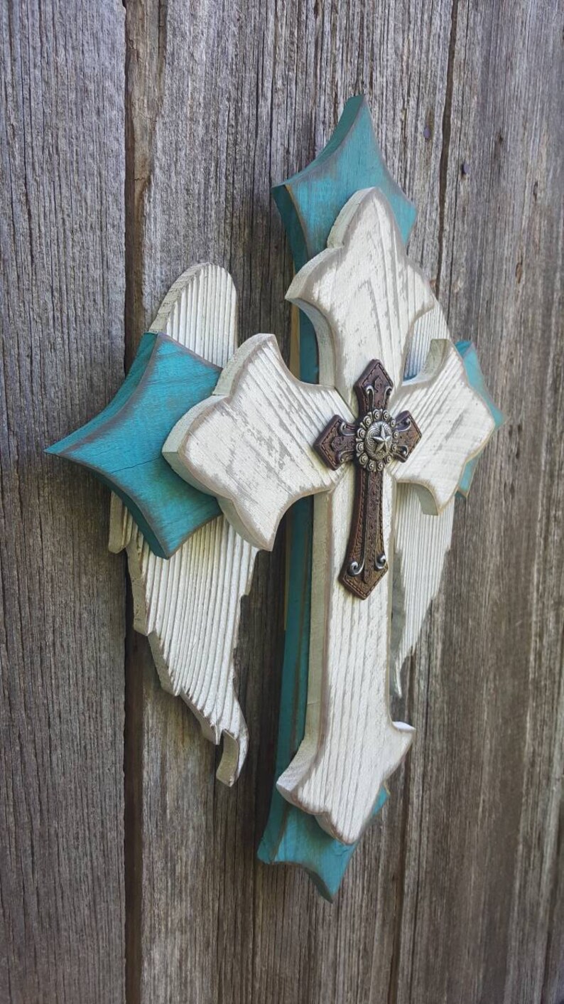 Turquoise Rustic Cedar Pallet Wood Cross Home Decor Western - Etsy