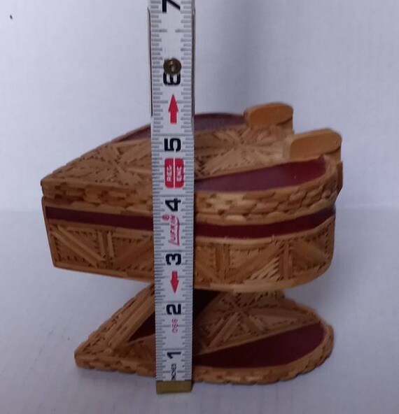 Vintage MATCHSTICK Jewelry Box Tramp Art - Gem