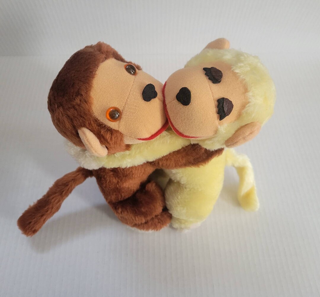 Vinatge Plush HUGGING MONKEYS - Etsy