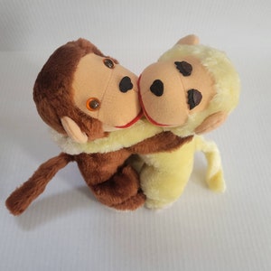 Vinatge Plush HUGGING MONKEYS - Etsy