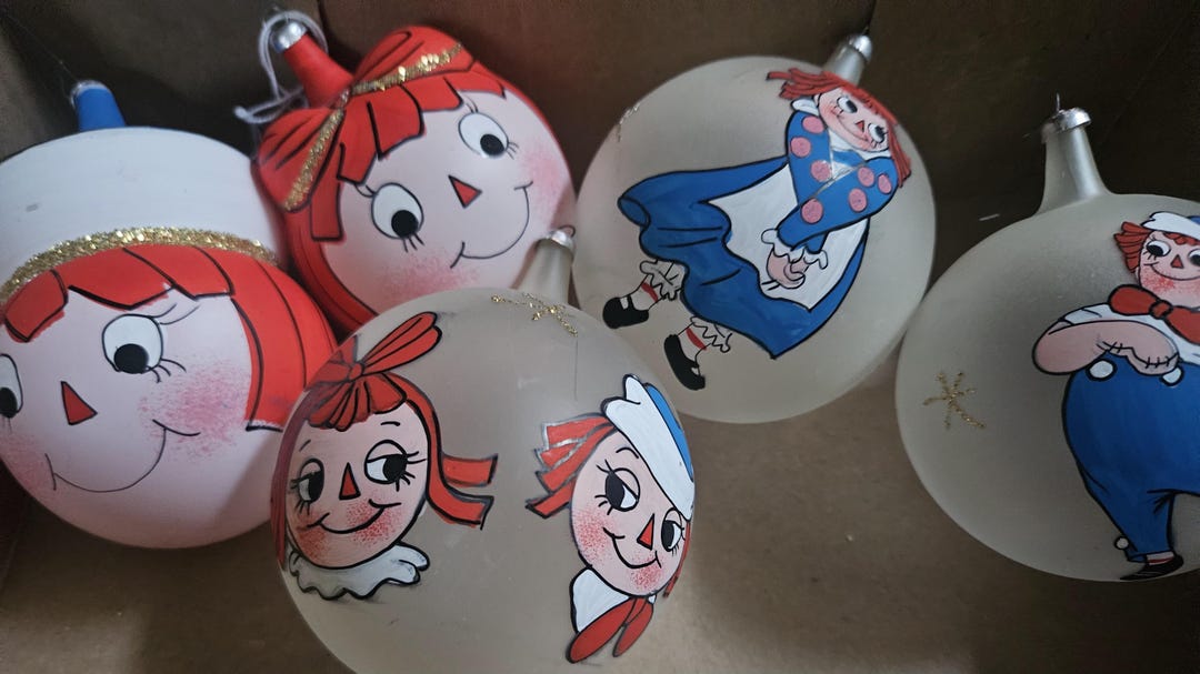Bobbs Merrill 1980 Raggedy Ann and Andy Ornaments - Etsy