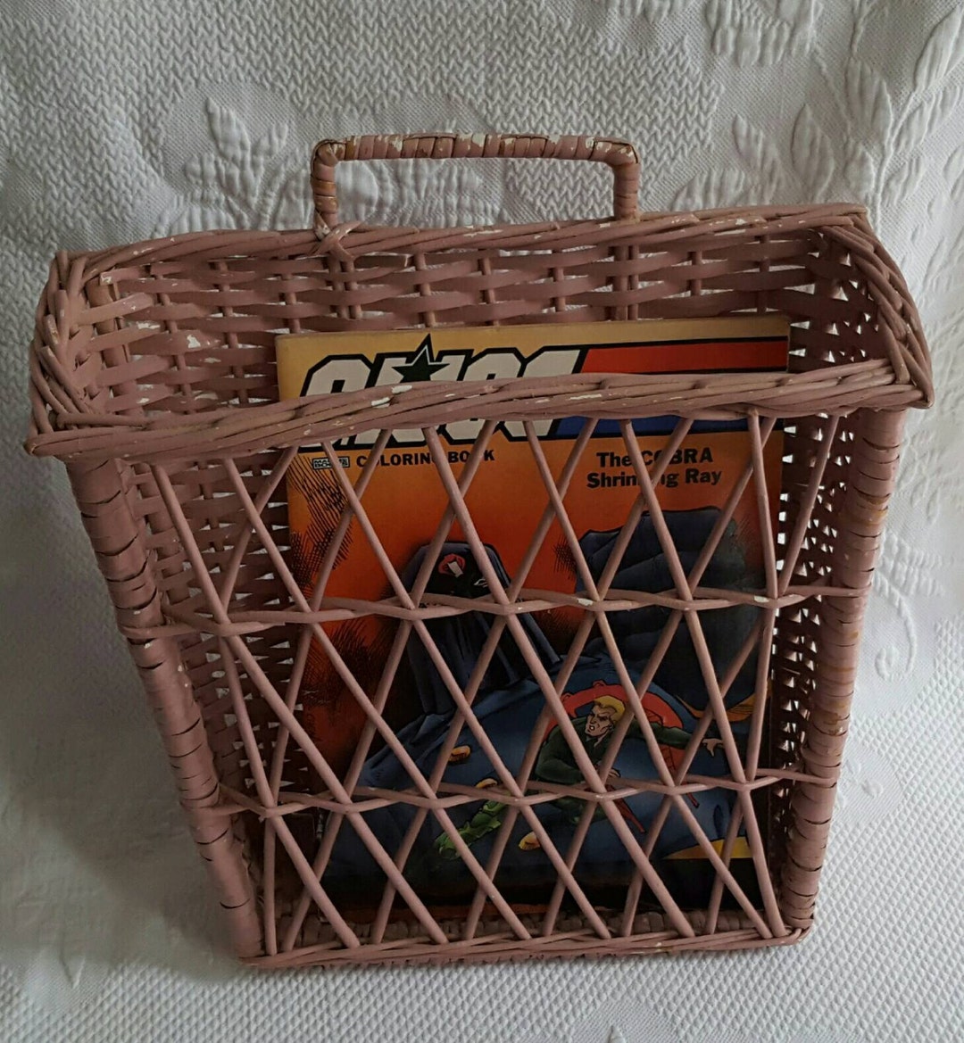 Vintage Wall WICKER MAGAZINE Holder - Etsy