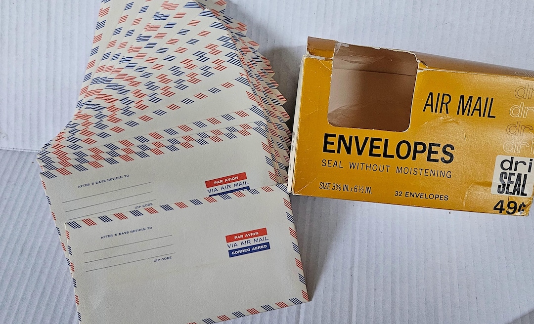 Vintage Box of Airmail Envelopes - Etsy