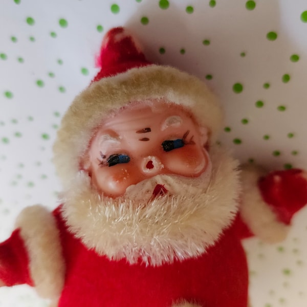 Flocked Santa - Etsy