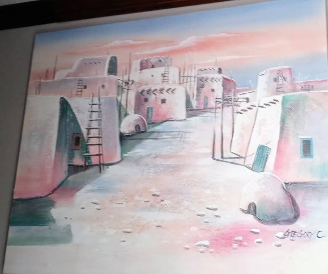 Vintage GREGORY C Original Southwest Pueblo Scenery Painting - Etsy