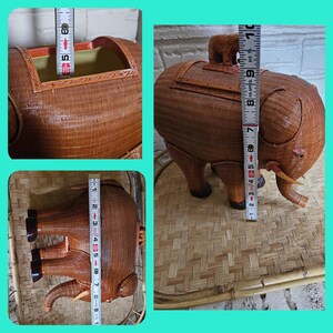 Vintage Wicker Elephant Stash Box - Etsy