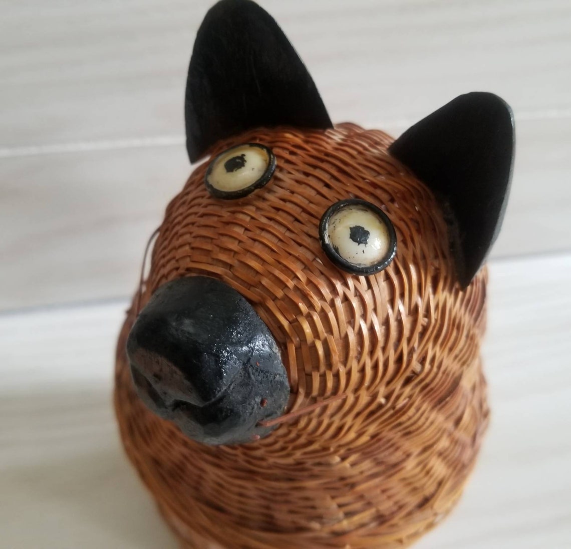 Vintage Wicker Cat TRINKET BOX - Etsy