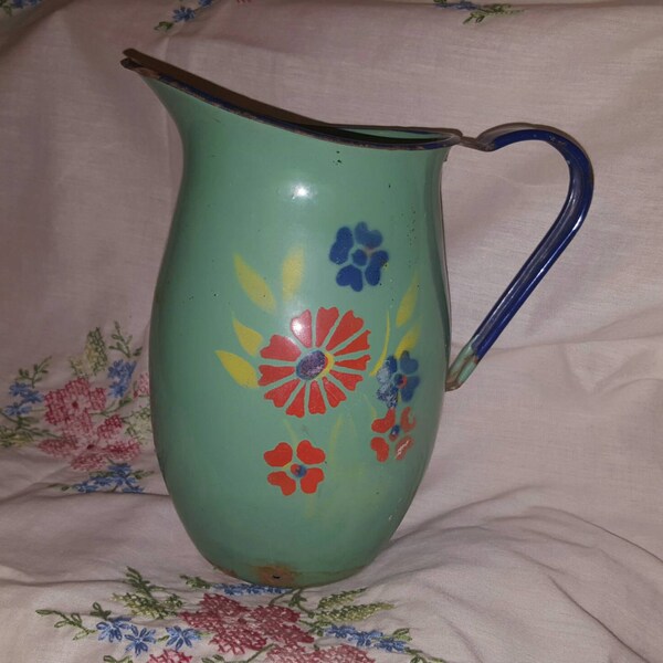 Enamel Pitcher - Etsy