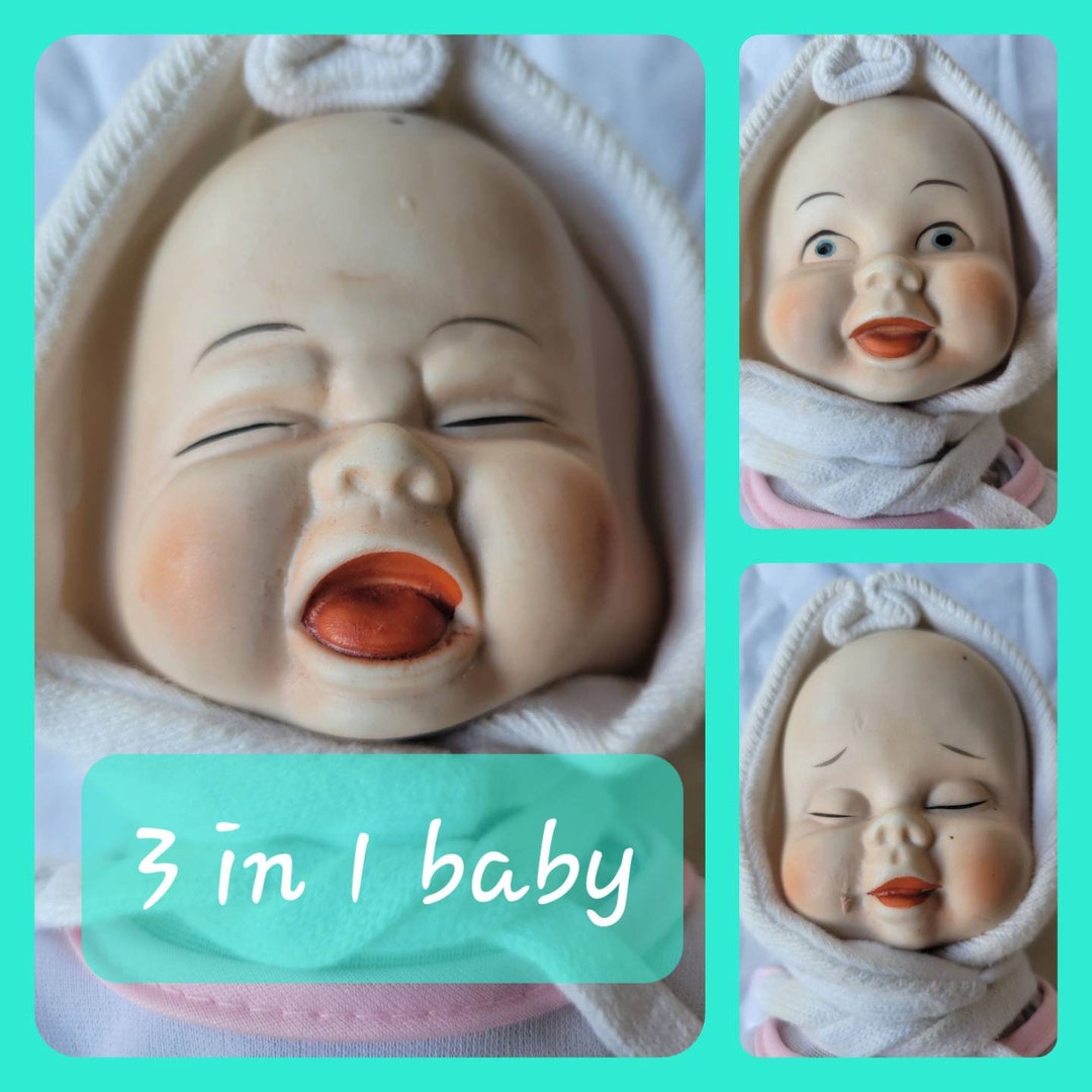 Antique Bisque Porcelain Three FACED BABY DOLL - Etsy
