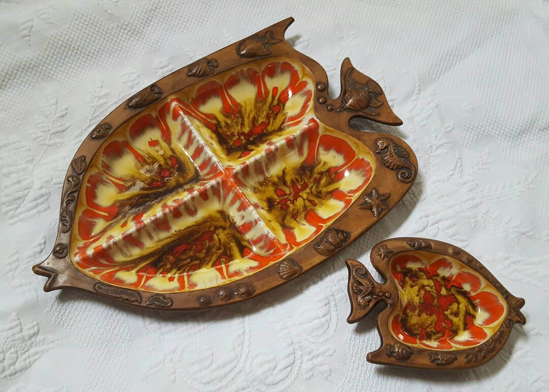 Vintage TREASURE CRAFT Fish Serving Trays - Etsy