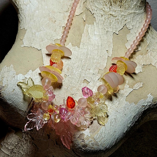 Lucite Bead Necklace - Etsy