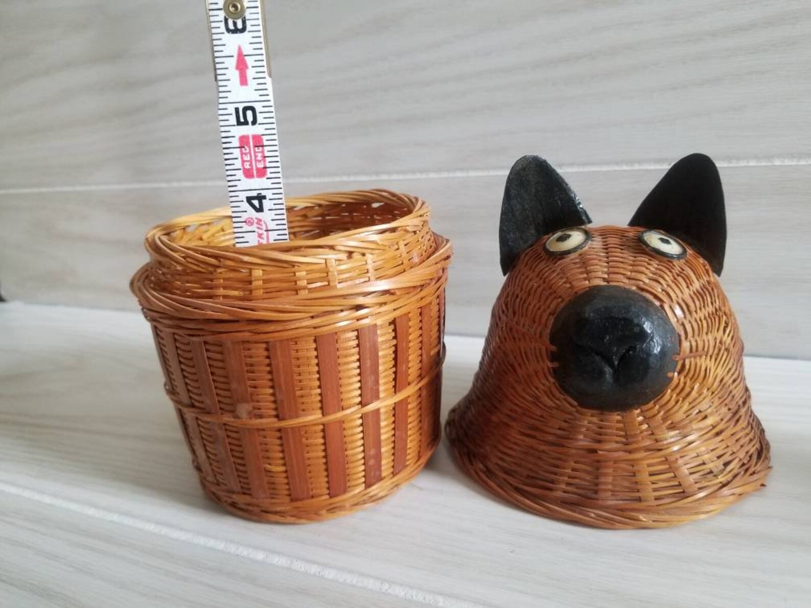 Vintage Wicker Cat TRINKET BOX - Etsy