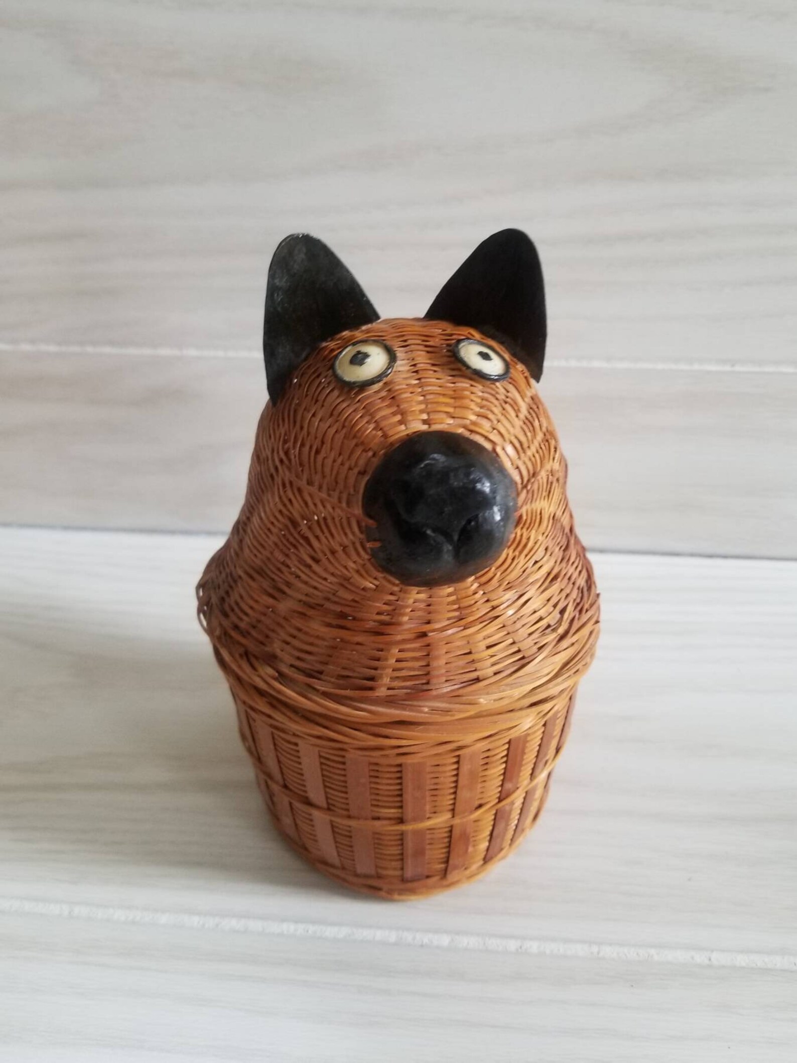 Vintage Wicker Cat TRINKET BOX - Etsy