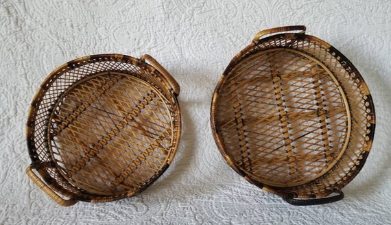 Bamboo Wicker Baskets - Etsy