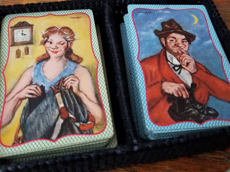 Vintage Crewel Art Playing CARD BOX - Etsy