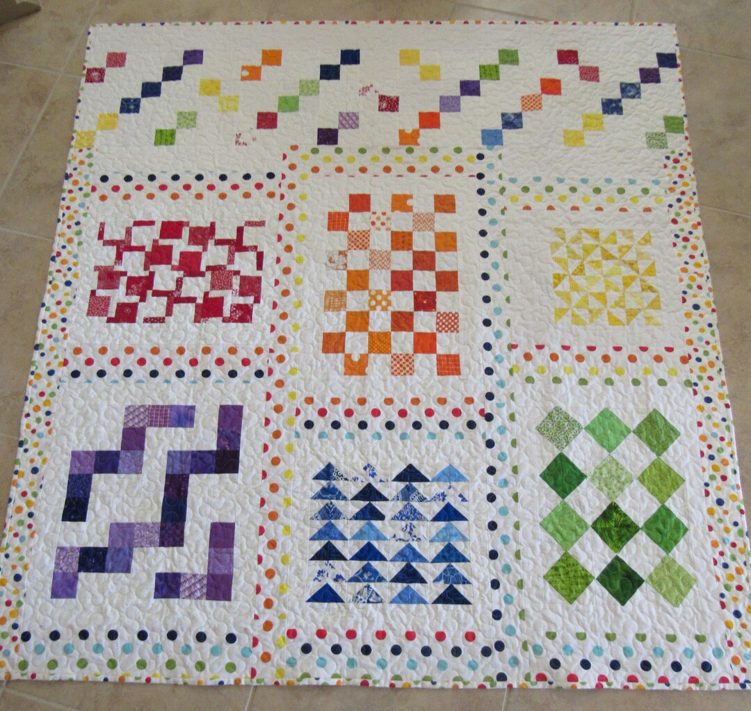 Scrappy Happy Sampler Quilt - Completely Original - Etsy