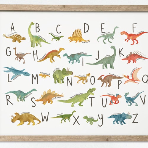Dinosaur Alphabet Print ABC Printable Alphabet Print - Etsy