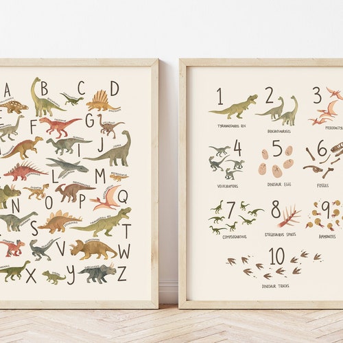 Dinosaur Alphabet Print ABC Printable Alphabet Print - Etsy