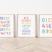 Rainbow Alphabet Numbers Colors Poster Nursery Alphabet - Etsy