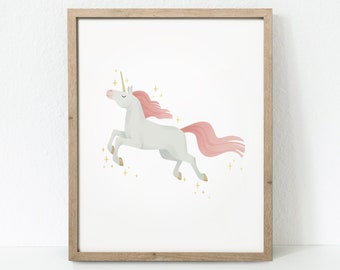 Unicorn Print, Unicorn Printable, Girls Room Decor, Unicorn Decor ...