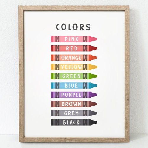 Colors Educational Poster-crayon Poster Printable Homeschool - Etsy