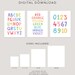 Rainbow Alphabet Numbers Colors Poster, Nursery Alphabet Print, ABC 123 ...