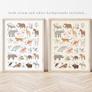 Animal Alphabet, Animal ABC Poster, Classroom Decor, Educational Art ...