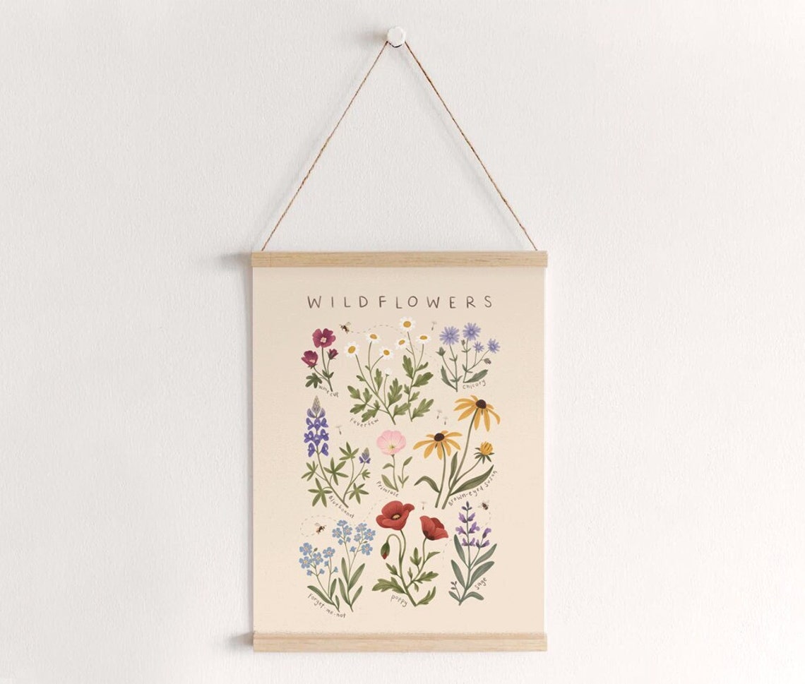 Wildflowers Print Wildflowers Art Educational Poster - Etsy