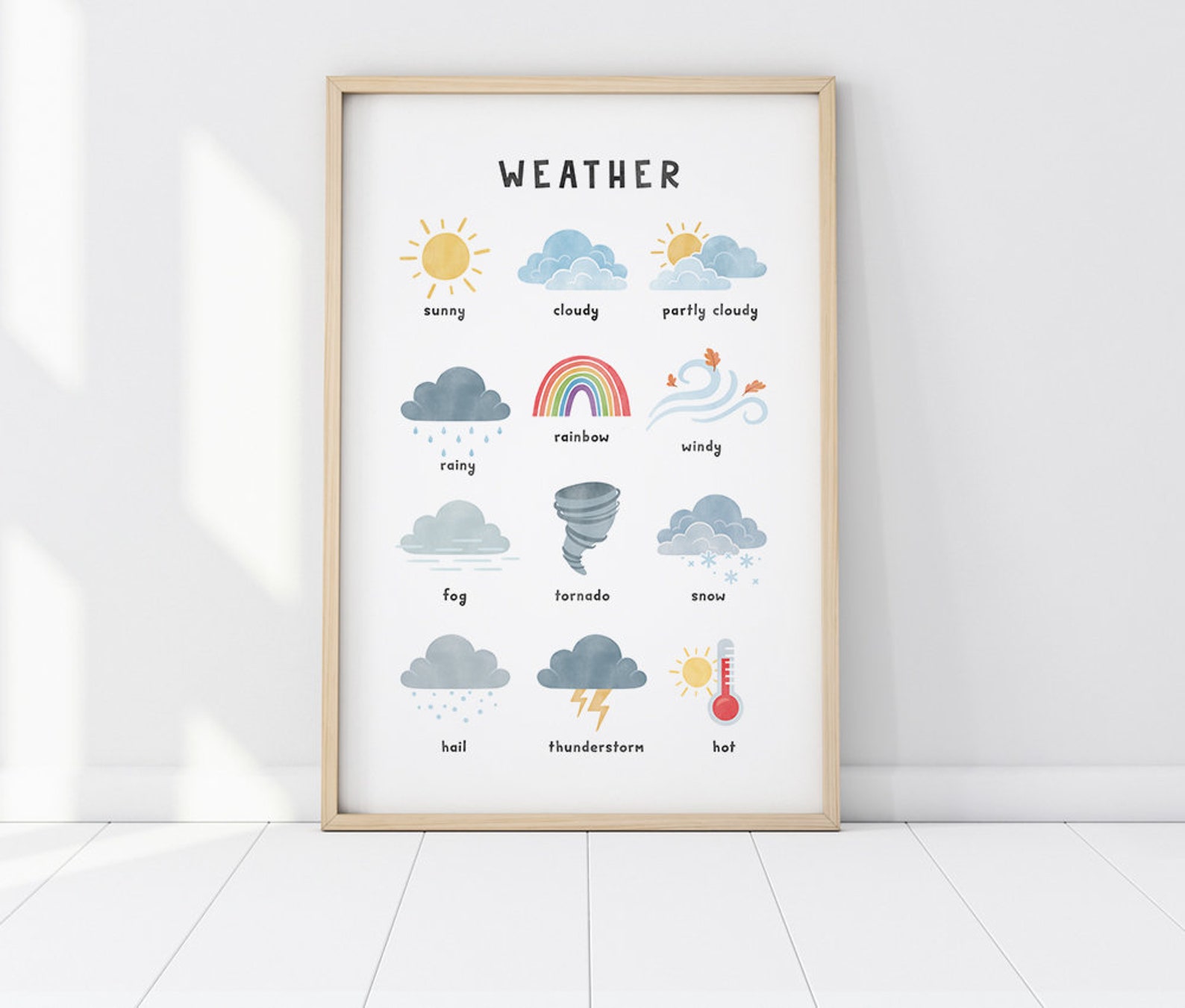 Weather Poster Educational Print Printable Wall Art Weather - Etsy