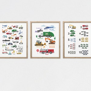 Transportation Poster Set, Vehicle ABC, Vehicle Art, Transportation ABC ...