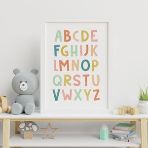 Alphabet Poster, Nursery Alphabet Print, ABC Poster, Nursery ABC Poster ...