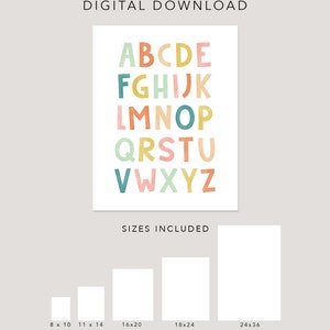 Alphabet Numbers Poster, Nursery Alphabet Print, ABC 123 Poster ...