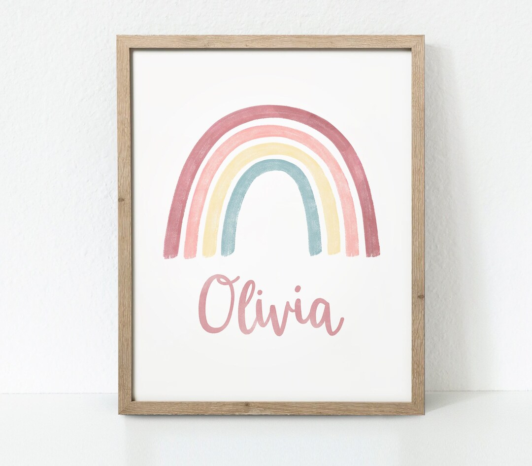 Custom Rainbow Print, Pastel Rainbow Print, Rainbow Art, Girls Rainbow ...