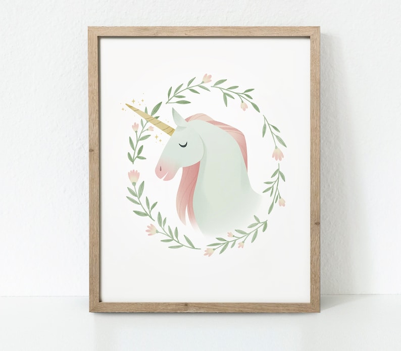 Unicorn Print Unicorn Printable Girls Room Decor Unicorn - Etsy