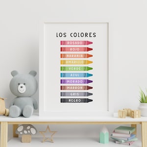 Educational Spanish Prints, Set of 6 Preschool Posters, Spanish ...