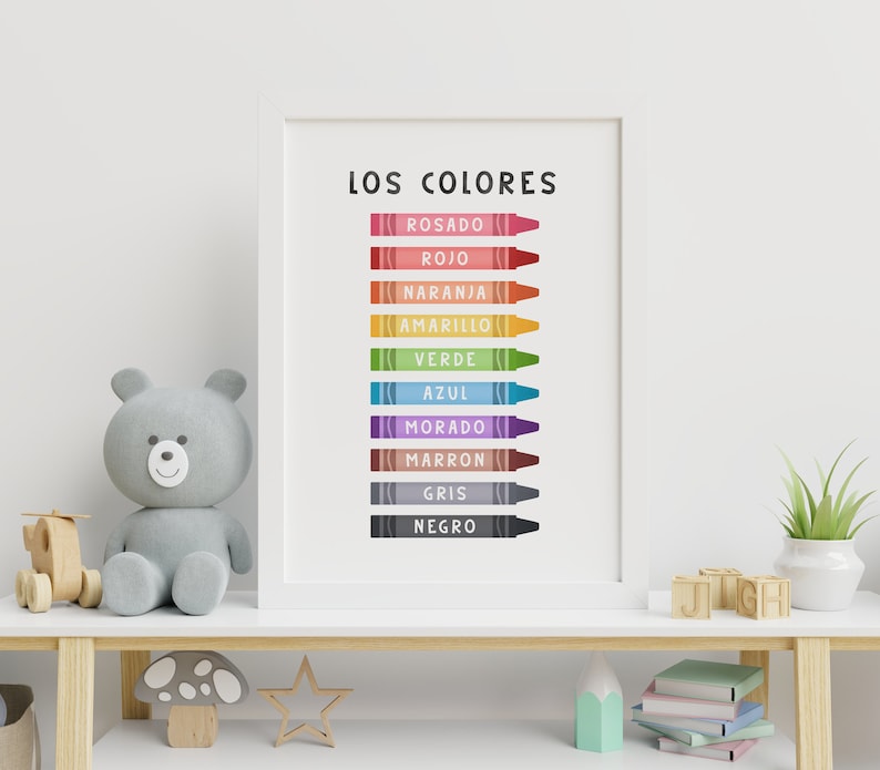 Educational Spanish Prints Set of 6 Preschool Posters | Etsy