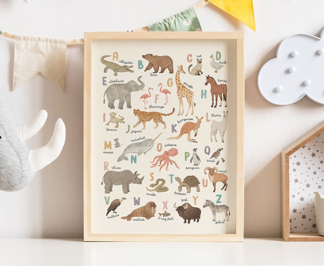 Animal Alphabet, Animal ABC Poster, Classroom Decor, Educational Art ...