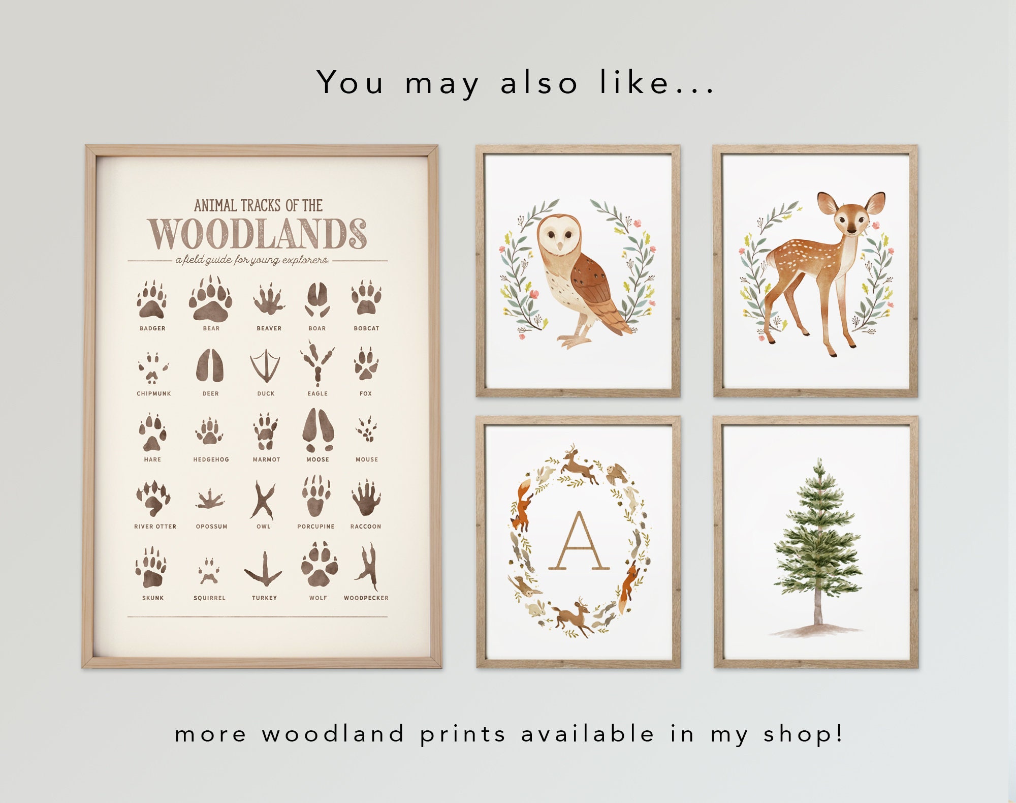 Woodland Alphabet Poster Woodland Alphabet Print Woodland - Etsy Australia