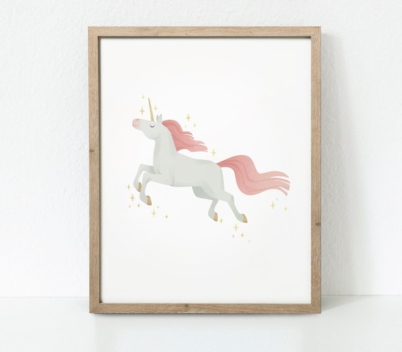 Unicorn Print Unicorn Printable Girls Room Decor Unicorn | Etsy