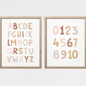 Alphabet Numbers Poster, Nursery Alphabet Print, ABC 123 Poster ...