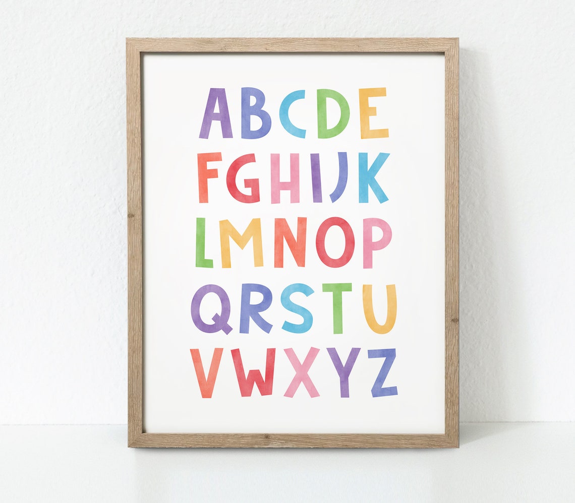 Rainbow Alphabet Poster Nursery Alphabet Print ABC Poster - Etsy